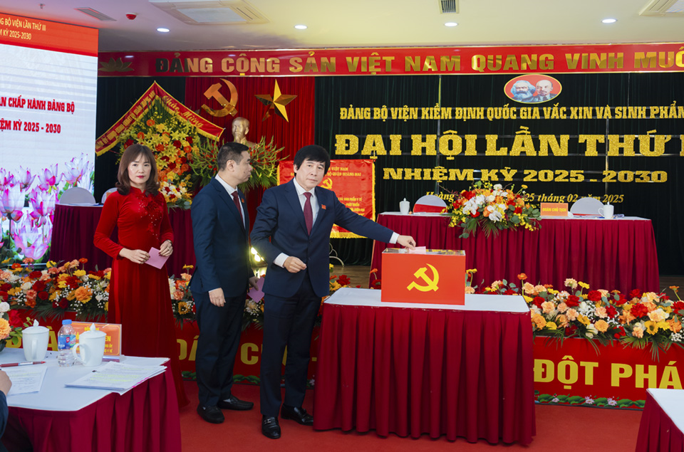 Đại hội Đảng bộ Viện Kiểm định Quốc gia Vắc xin và Sinh phẩm y tế nhiệm ...